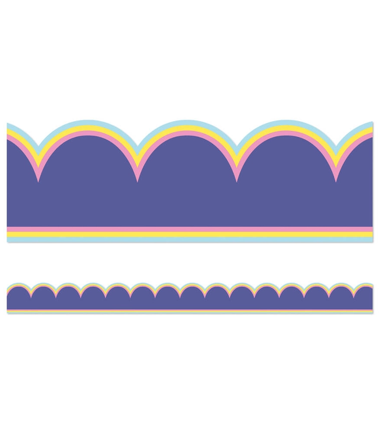 Pop Of Purple Scalloped Bulletin Board Borders