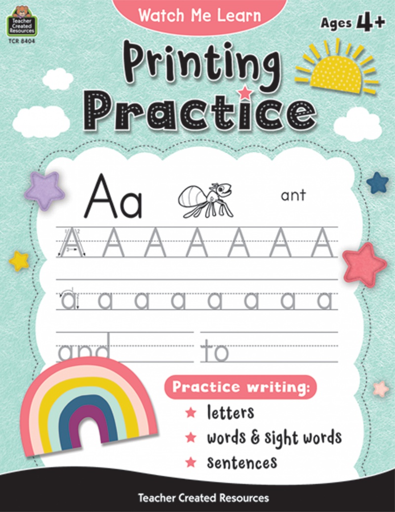Printing Practice Workbook for Letter Formation | Ages 4+