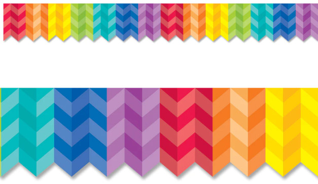 Rainbow Herringbone Border Trim for Classroom Decor | All Ages