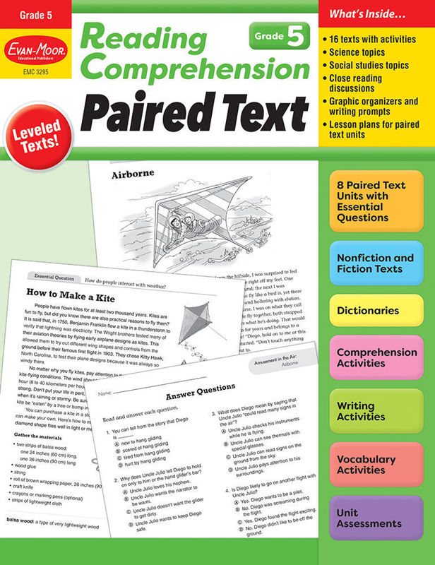 Reading Comprehension Paired Text, Workbook Grade 5 – Evan-Moor