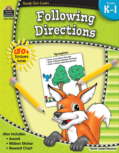 Following Directions Workbook Grades K-1 | TeachingStuff.com