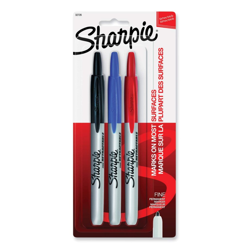 Sharpie Retractable Permanent Markers 3 Color Set