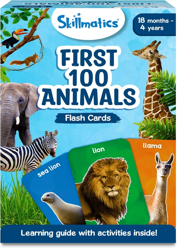 Skillmatics – Flash Cards: First 100 Animals – Grades 18M–A4