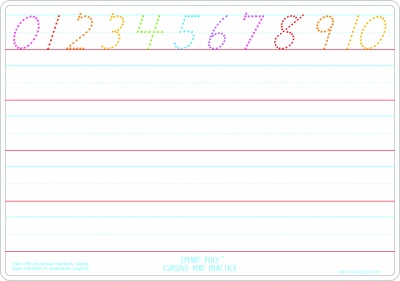 Smart Poly Wipe off Double-Sided Learning Mat, Cursive Handwriting