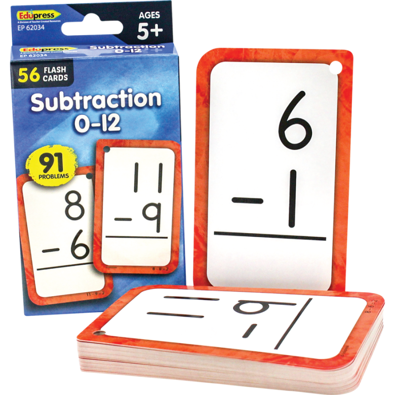 Subtraction 0-12 Flash Cards – Edupress Grades 5–7
