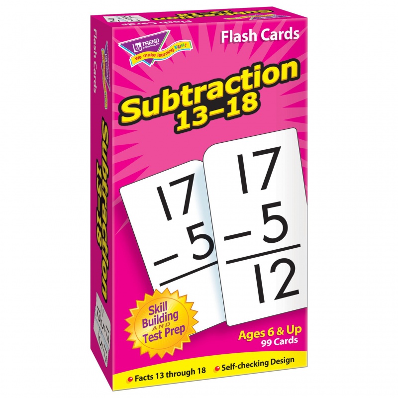 Subtraction 13-18 Flash Cards