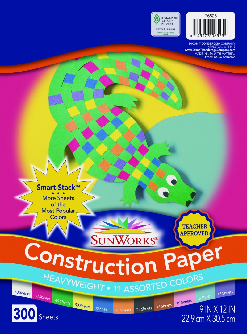 SunWorks Smart-Stack Construction Paper Assortment, 9" x 12", 300 Sheets