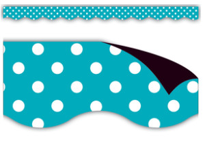 Teal Polka Dots Magnetic Border