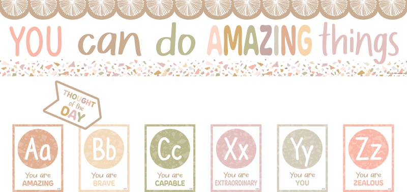 Terrazzo Tones Alphabet Affirmations Bulletin Board