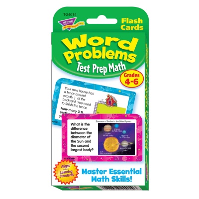 Test Prep Math Word Problems Challenge Cards, Grades 4-6