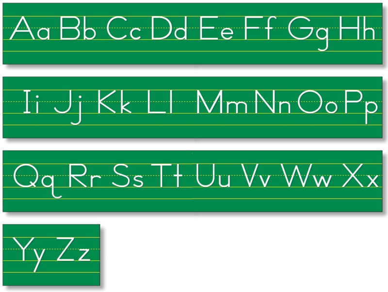 Traditional Manuscript Green Alphabet Line