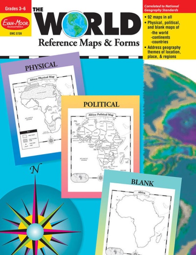 World Reference Maps & Forms Reproducible Book